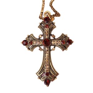 qtmy vintage celtic rhinestone diamond cross long pendant necklace for women jewelry,god we trust(2)