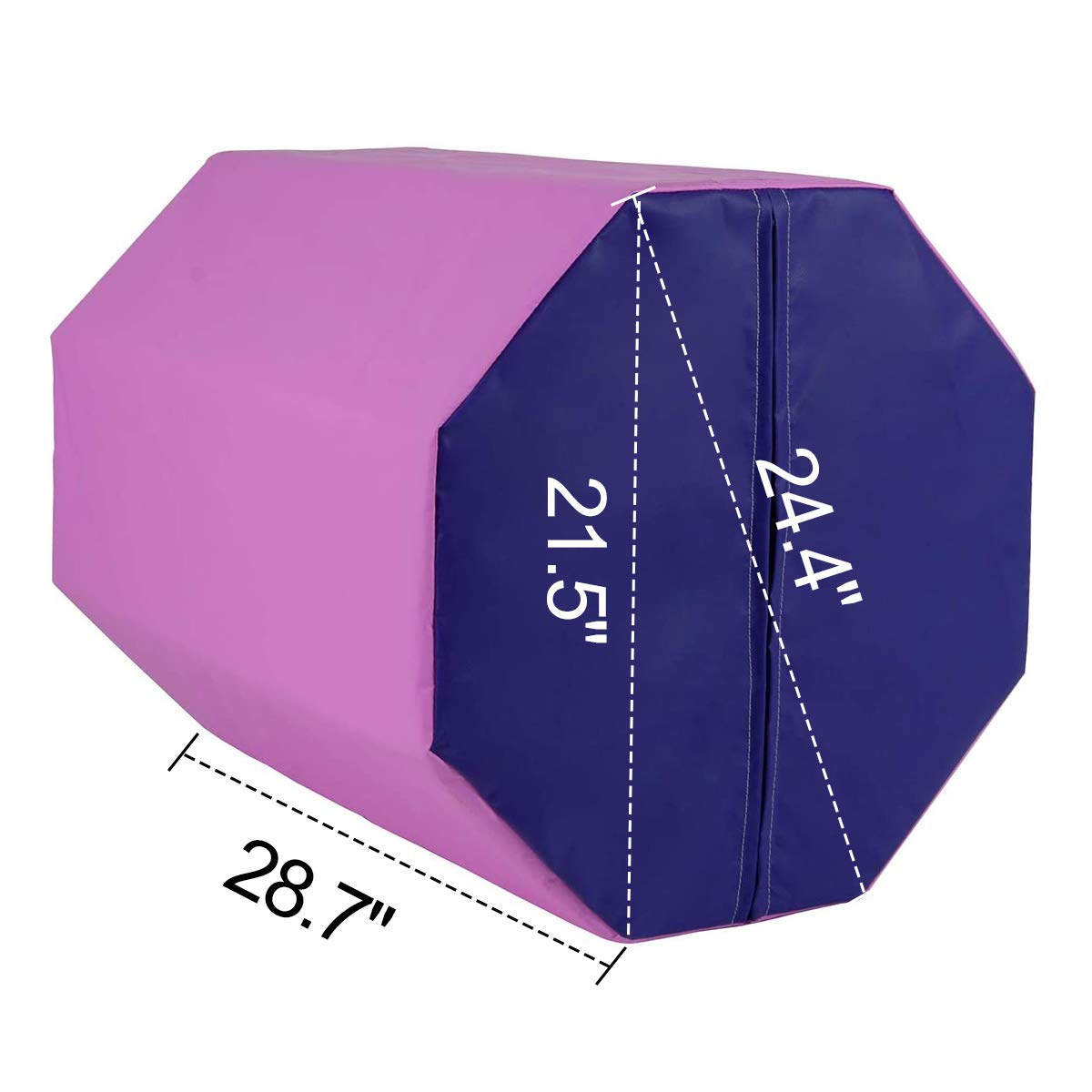 Polar Aurora Octagonal tumbler Gymnastics Mat, 24.4" x 28.7" Octagon Gymnastics Shape Tumbler Somersault Backbend Trainer Skill for Kids Home Gym Exercise (Pink/Purple)