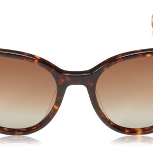 Kate Spade New York Women's Melanie/S Oval Sunglasses, Dark Havana/Polarized Brown Gradient, 52mm, 19mm