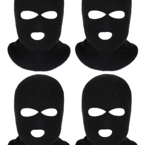 Blulu 4 Pieces Warm Full Face Cover Ski Winter Mask Balaclava Knit Full Face Mask for Men Women Outdoor Sports(Black)