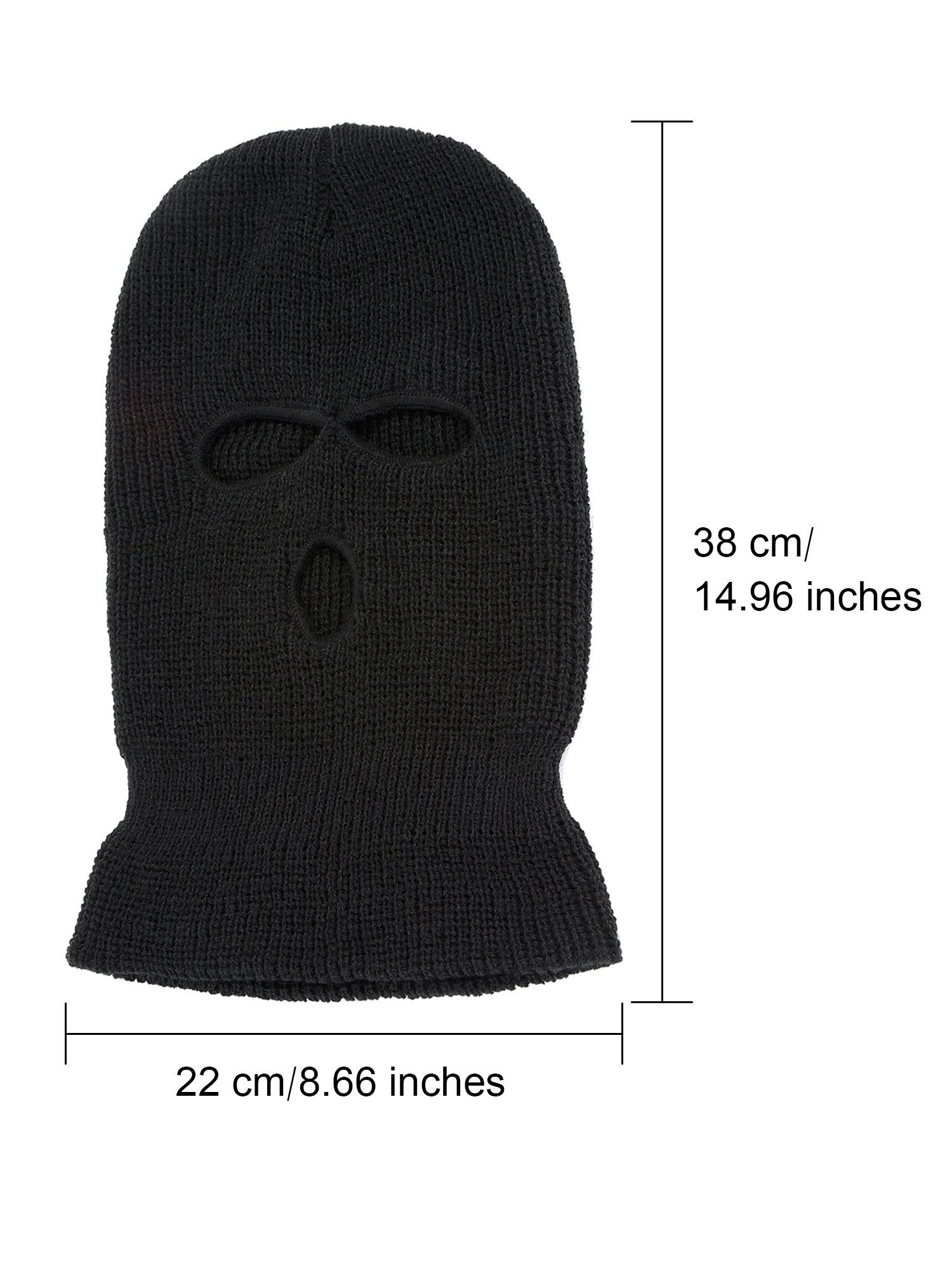 Blulu 4 Pieces Warm Full Face Cover Ski Winter Mask Balaclava Knit Full Face Mask for Men Women Outdoor Sports(Black)