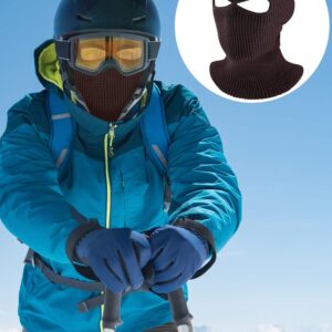 Blulu 3 Pieces Knit Full Face Cover Winter Balaclava Face Covering Thermal Ski Cover for Adult(Black, Medium)