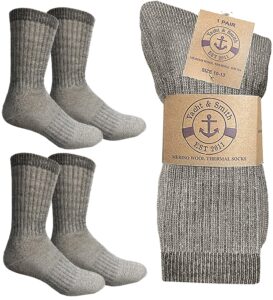 yacht & smith 4 pairs merino wool thermal boot socks for hiking, trail, hunting, winter