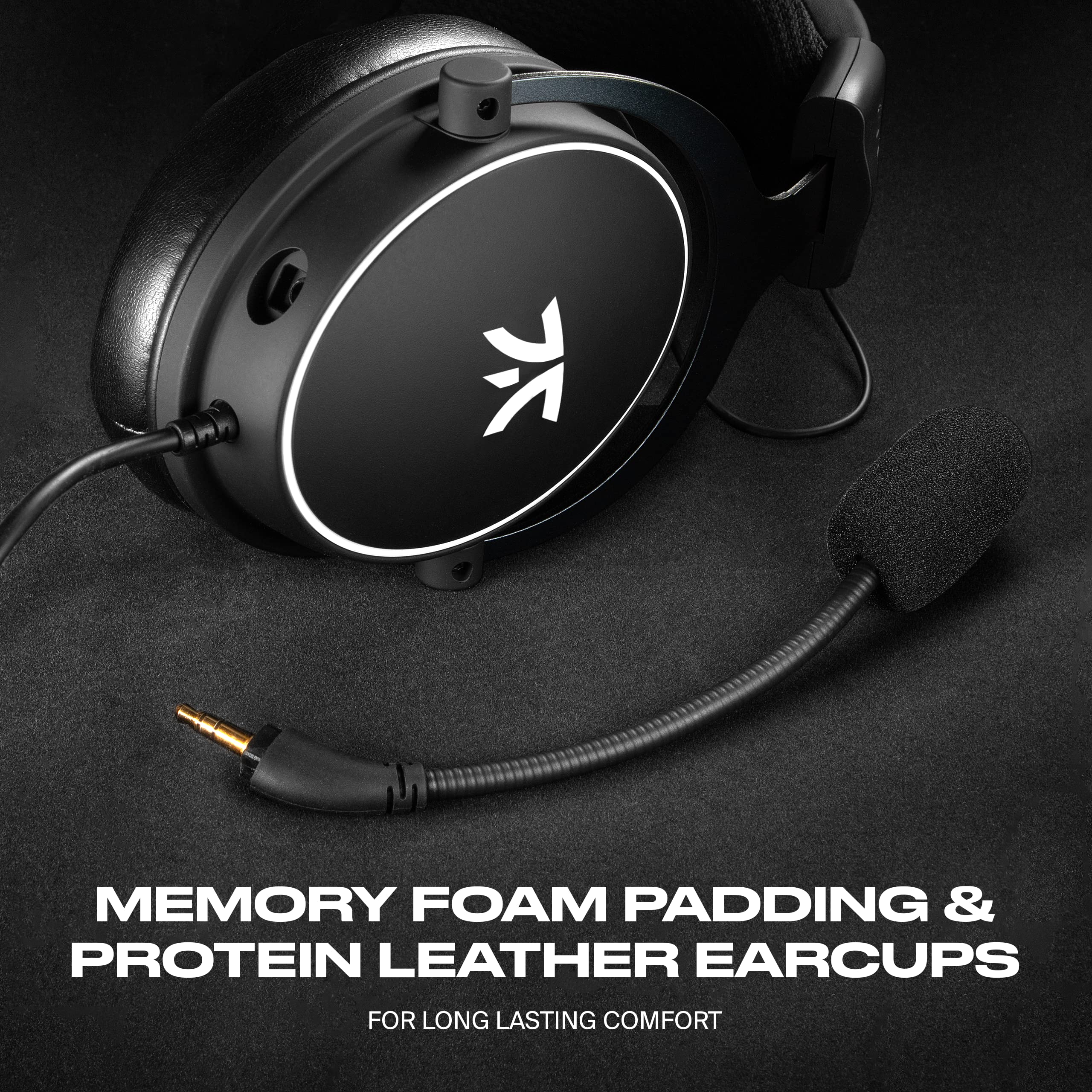 Fnatic React Gaming Headset for Esports with 53mm Drivers, Metal Frame, Precise Stereo Sound, Broadcaster Detachable Microphone, 3.5mm Jack [PC, PS4, PS5, Xbox ONE, Xbox Series X] [Playstation_4]