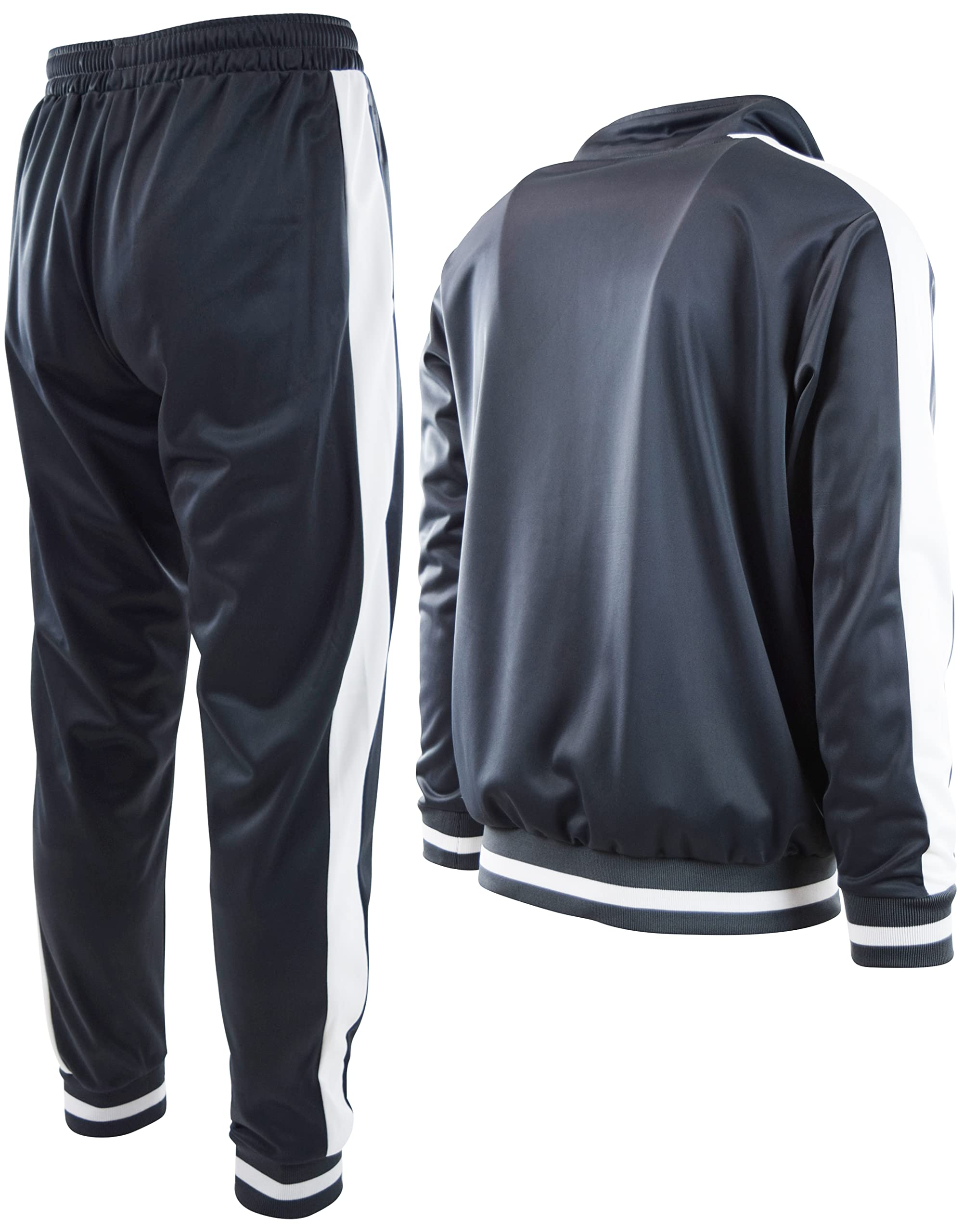 ChoiceApparel Mens Athletic 2 Piece Tracksuit Set (XL, 877-Charcoal)