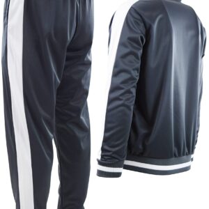 ChoiceApparel Mens Athletic 2 Piece Tracksuit Set (XL, 877-Charcoal)