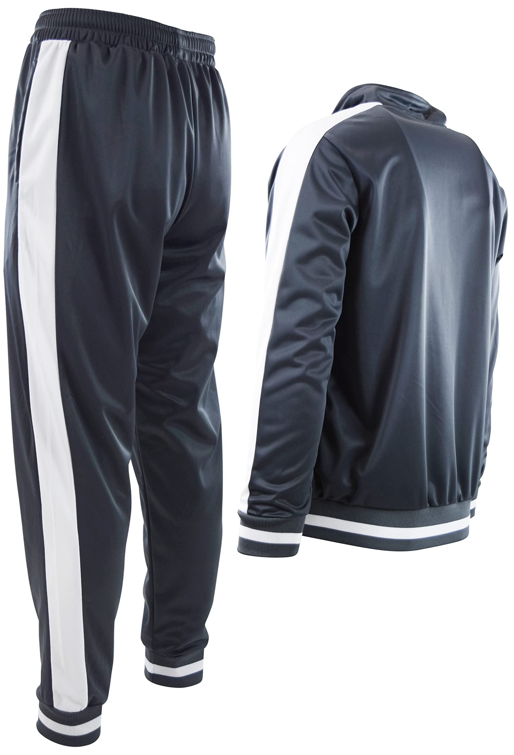 ChoiceApparel Mens Athletic 2 Piece Tracksuit Set (XL, 877-Charcoal)