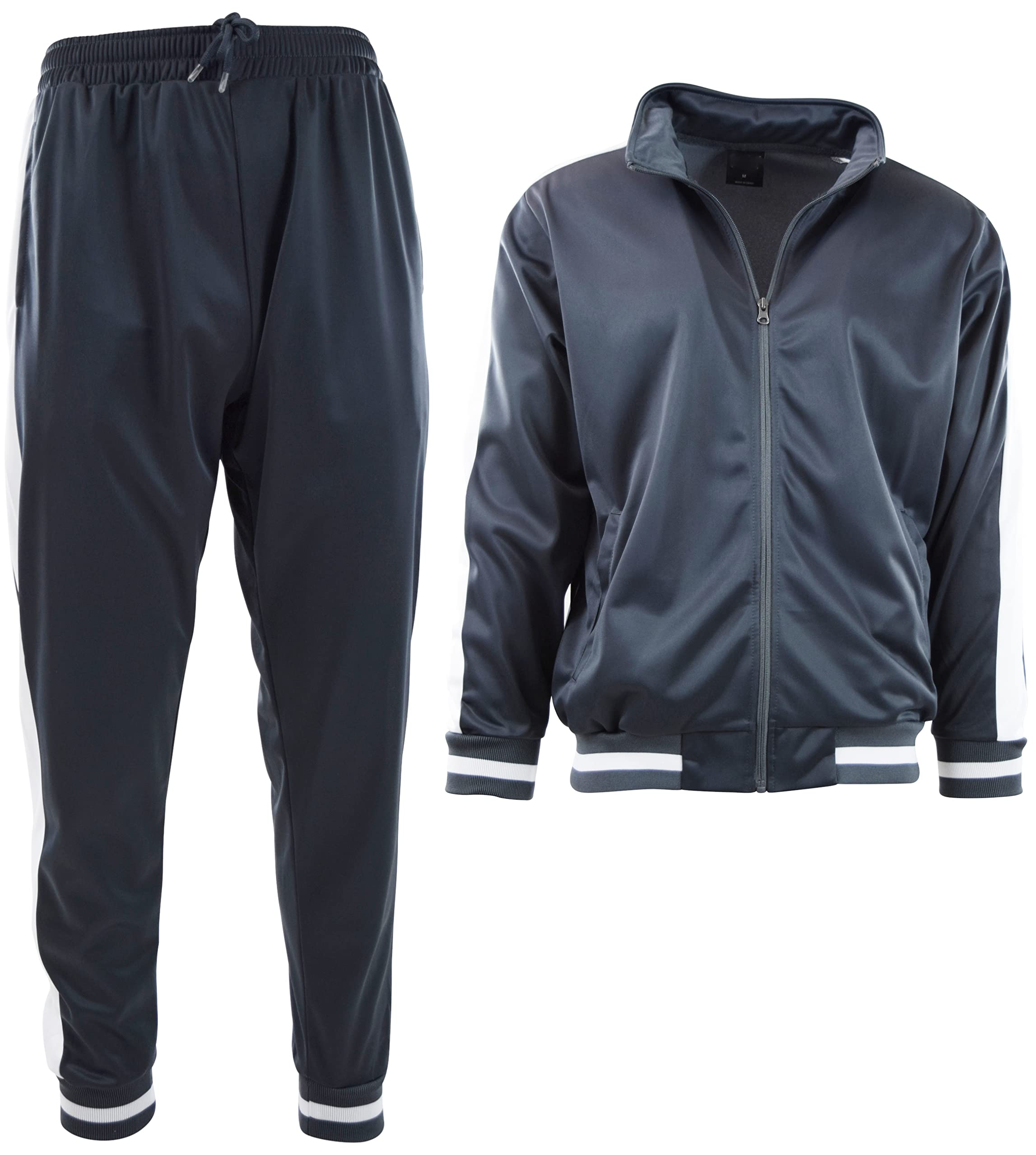 ChoiceApparel Mens Athletic 2 Piece Tracksuit Set (XL, 877-Charcoal)