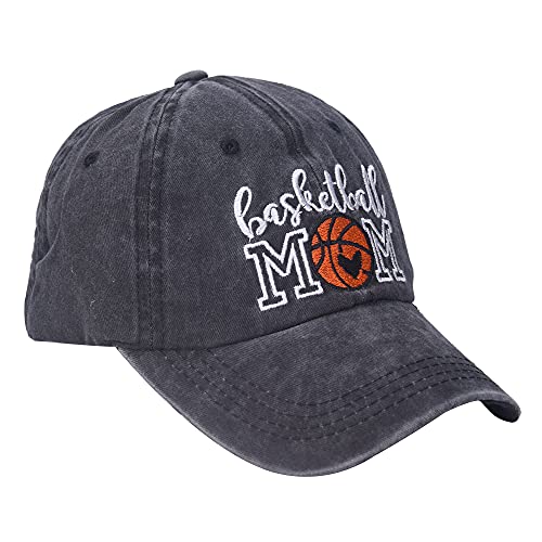 Waldeal Basketball Mom Dad Hat for Women, Adjustable Washed Embroidered Baseball Cap for Mama