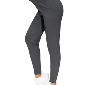 THE GYM PEOPLE Womens Joggers Pants with Pockets Athletic Leggings Tapered Lounge Pants for Workout, Yoga, Running (Small, Dark Grey)