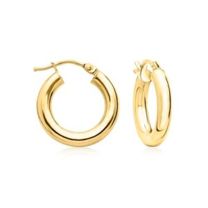 ross-simons italian 18kt yellow gold hoop earrings