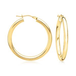 ross-simons italian 18kt yellow gold hoop earrings