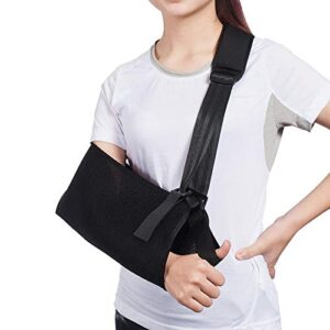 mhkgioa arm sling for rotator cuff injury,dislocated,broken & strains - adjustable arm/shoulder & elbow sling immobilizer with thumb loop