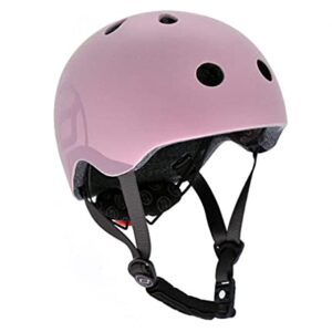 Scoot and Ride - Matte Finish Kid's Helmet with Adjustable Straps (Rose, Small-Medium) - Includes LED Safety Light and Soft Fleece Padding for Extra Protection