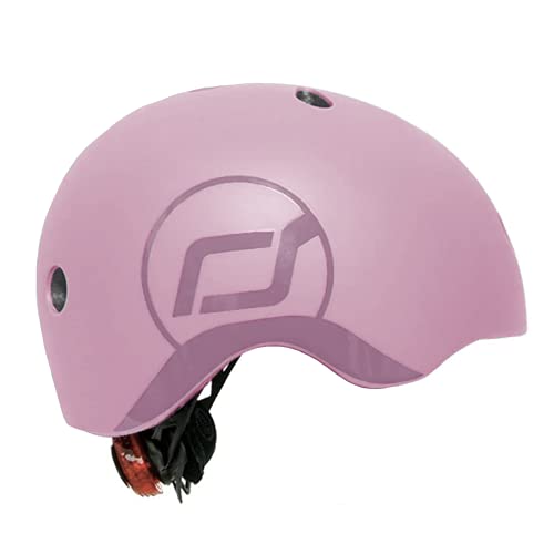 Scoot and Ride - Matte Finish Kid's Helmet with Adjustable Straps (Rose, Small-Medium) - Includes LED Safety Light and Soft Fleece Padding for Extra Protection