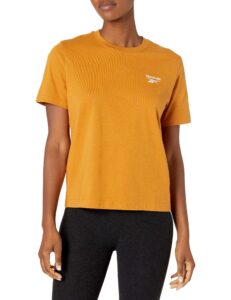 reebok split v tee, rich ochre, l