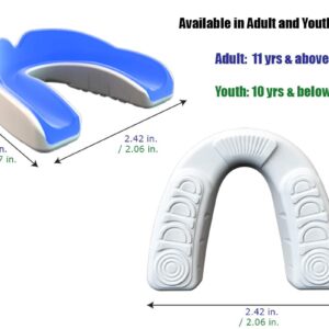 COOLLO SPORTS Boil and Bite Mouth Guard (Youth & Adult) DA Custom Fit Sport Mouthpiece for Football, Hockey, Rugby, Lacrosse, Boxing, MMA (Free Case Included!) (Mint Green & Black, Ages 10 & below)