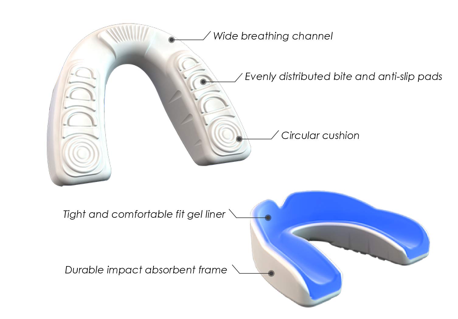 COOLLO SPORTS Boil and Bite Mouth Guard (Youth & Adult) DA Custom Fit Sport Mouthpiece for Football, Hockey, Rugby, Lacrosse, Boxing, MMA (Free Case Included!) (Mint Green & Black, Ages 10 & below)