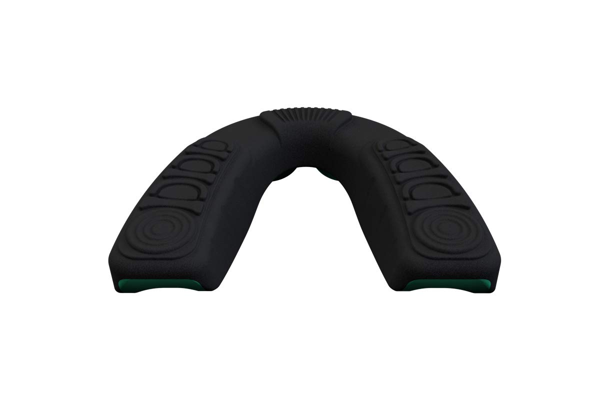 COOLLO SPORTS Boil and Bite Mouth Guard (Youth & Adult) DA Custom Fit Sport Mouthpiece for Football, Hockey, Rugby, Lacrosse, Boxing, MMA (Free Case Included!) (Mint Green & Black, Ages 10 & below)