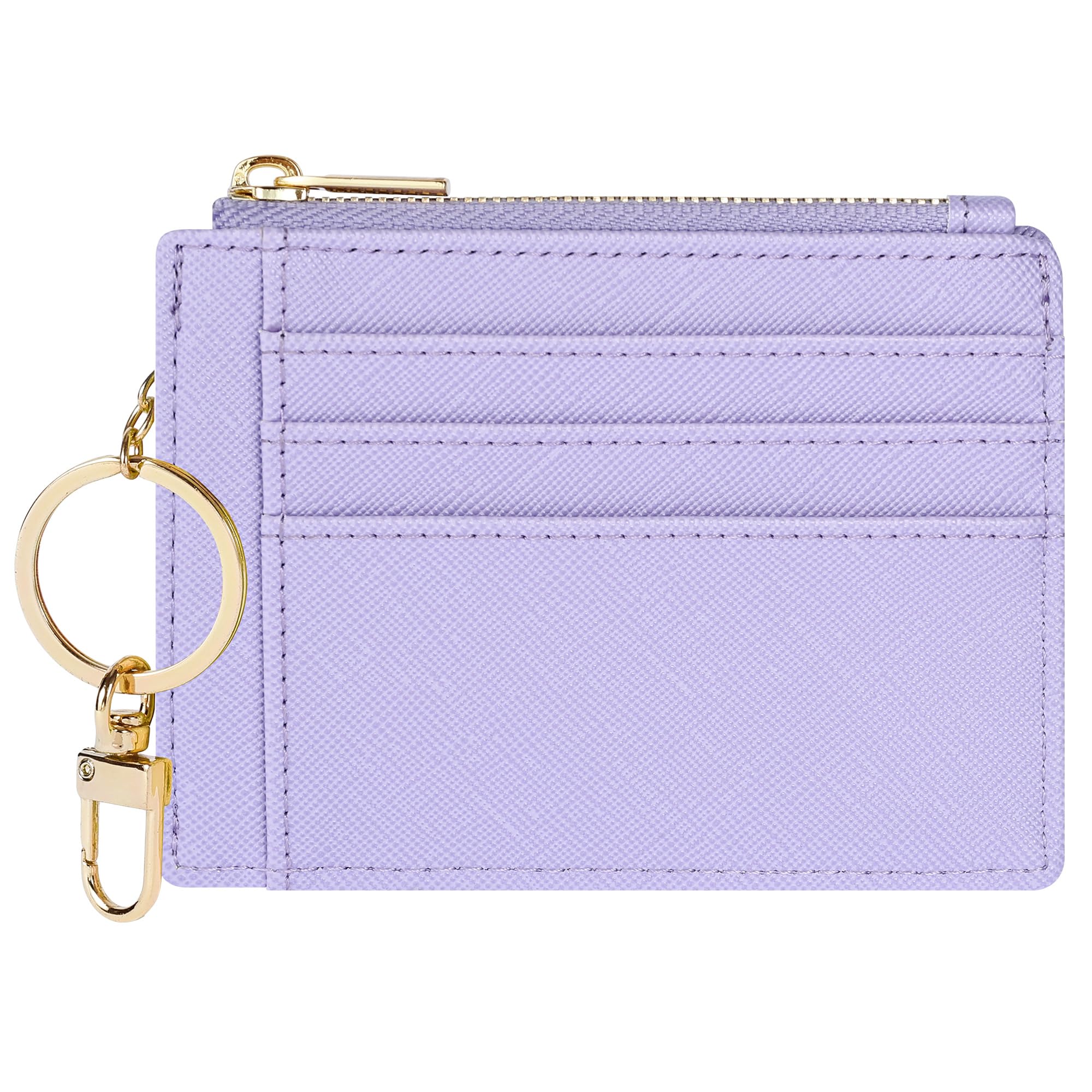 Sodsay Card Case Slim Front Pocket Wallet for Women Credit Card Holder with Keychain(CH Light Purple)