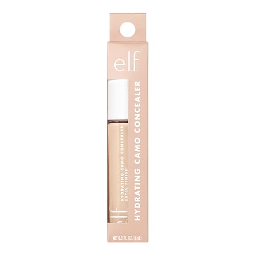 e.l.f. Hydrating Camo Concealer, Lightweight, Full Coverage, Long Lasting, Conceals, Corrects, Covers, Hydrates, Highlights, Light Ivory, Satin Finish, 25 Shades, All-Day Wear, 0.20 Fl Oz