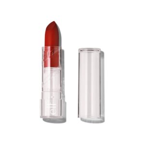 e.l.f. cosmetics srsly satin lipstick, nourishing & moisturizing formula, infused with jojoba oil & macadamia seed oil, cherry