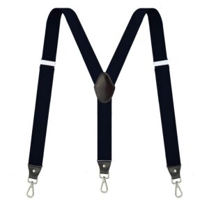 vauhse suspenders for men, adjustable suspenders with elastic straps y-back construction heavy duty for work black