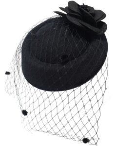 ro rox fascinator hat | vintage hats for weddings | vintage, tea party & church hat | women's hair accessories black