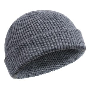 satinior trawler beanie watch hat roll-up edge skullcap fisherman beanie for women men (dark gray)