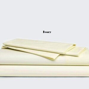 White House Linen Luxury Hotel Sheet 600 Thread Count 100% Egyptian Cotton Sheet Set Rv King (72" X 80") Ivory Solid Fit Mattress Upto 21-26 Inch Deep Soft and luxuorious