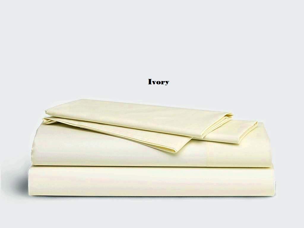 White House Linen Luxury Hotel Sheet 600 Thread Count 100% Egyptian Cotton Sheet Set Rv King (72" X 80") Ivory Solid Fit Mattress Upto 21-26 Inch Deep Soft and luxuorious