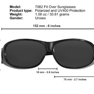 Fit Over Sunglasses Polarized Lens Wear Over Prescription Eyeglasses 100% UV Protection for Men and Women