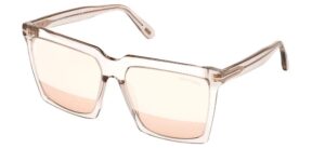 tom ford sunglasses sabrina-02 (ft-0764-s 20z) transparent crystal - grey with mirror effect lenses