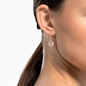 SWAROVSKI Una Pierced Drop Earrings with Dancing Crystal and Matching Pavé on a Rose-Gold Tone Finish Setting, Part of the Swarovski Una Collection