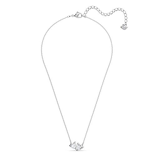 SWAROVSKI Mesmera Necklace, Heart-Shaped Clear Crystals on a Rhodium Finish Setting, Part of the Mesmera Collection