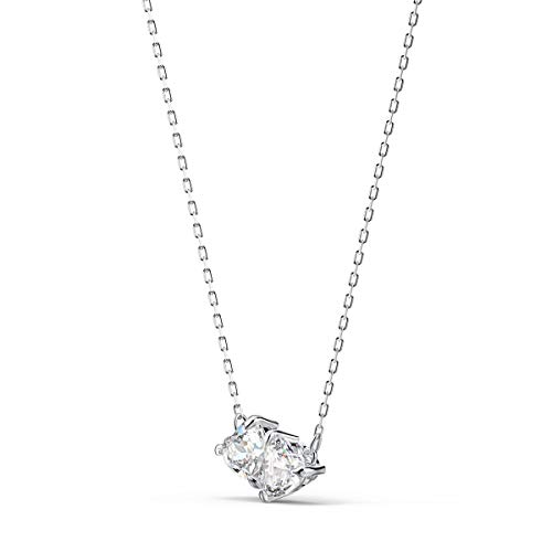 SWAROVSKI Mesmera Necklace, Heart-Shaped Clear Crystals on a Rhodium Finish Setting, Part of the Mesmera Collection