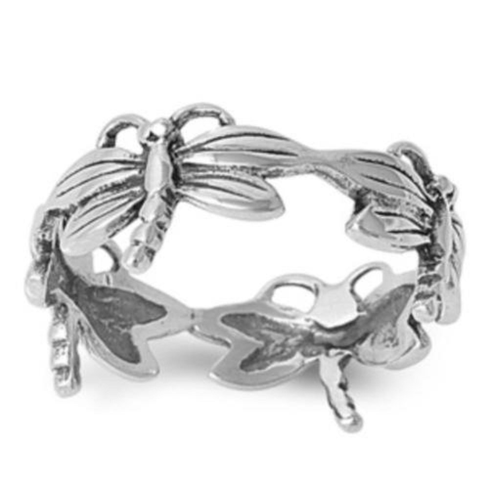 CloseoutWarehouse 925 Sterling Silver All In Together Dragonfly Ring Size 10