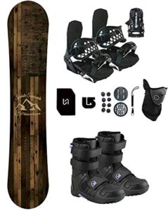 symbolic freedom kids snowboard & bindings & boots +leash+stomp+mask+burton decal package (blk bindings+liquid boot black purple 6, 130cm freedom rocker)