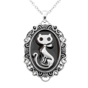 Controse Cat Silhouette Cameo Necklace