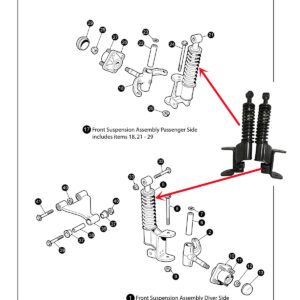 Dr.Acces EZGO RXV Front Shock Strut Assembly EZGO RXV Golf Carts (2008+) Replaces # 601246, 603024,Sold as Pair