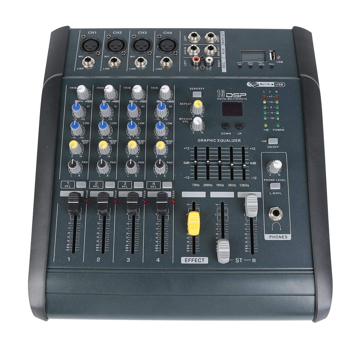 TC-Home Power Mixer Professional 4 Channel with USB Bluetooth 180W RMS 110V