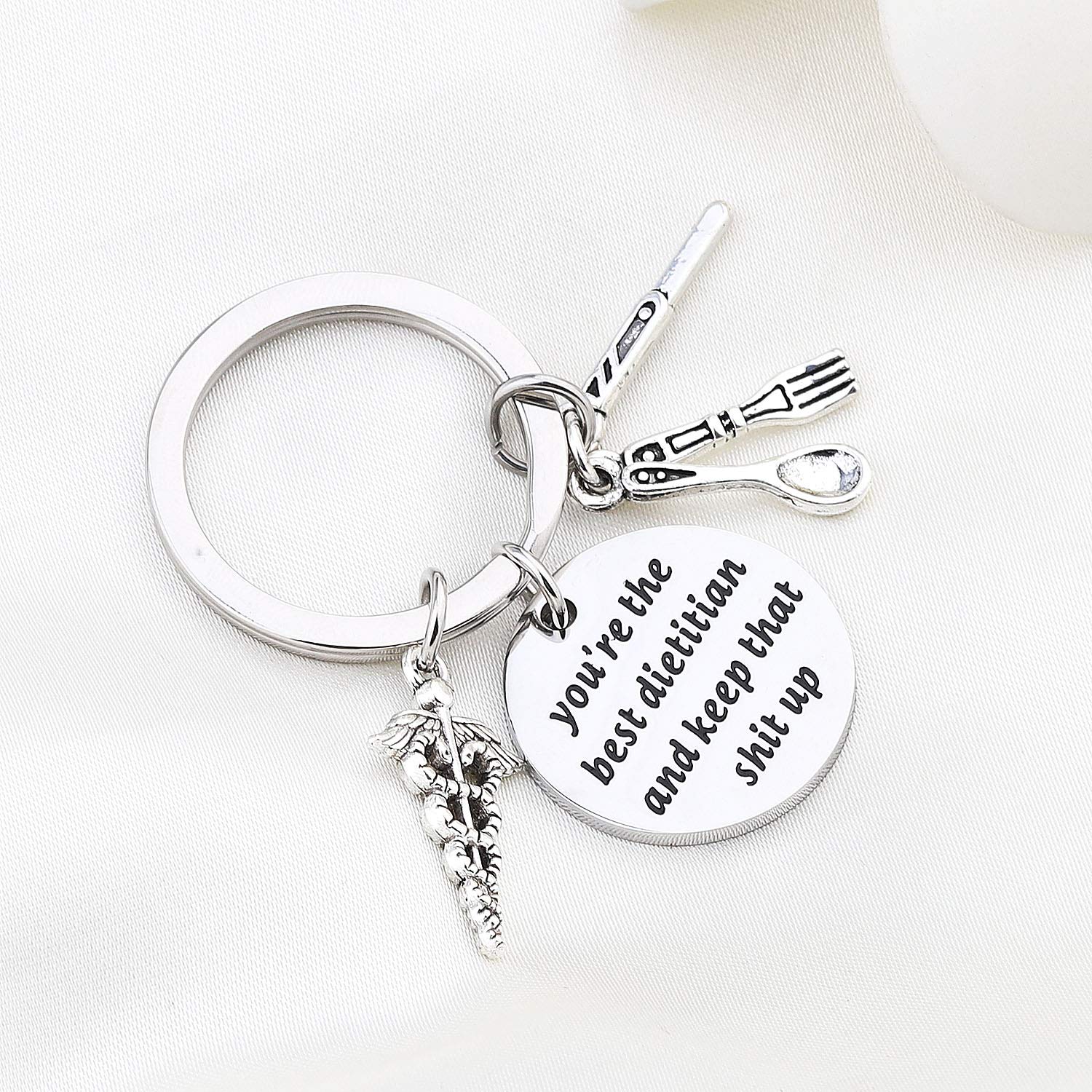 bobauna Dietitian Keychain You're The Best Dietitian And Keep That Shit Up Appreciation Gift For Dietitian Nutritionist (best dietitian keychain)