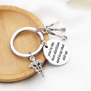 bobauna Dietitian Keychain You're The Best Dietitian And Keep That Shit Up Appreciation Gift For Dietitian Nutritionist (best dietitian keychain)