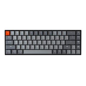 keychron k6 bluetooth 5.1 wireless mechanical keyboard with gateron g pro blue switch/led backlit/rechargeable battery, 68 keys compact keyboard compatible with mac windows