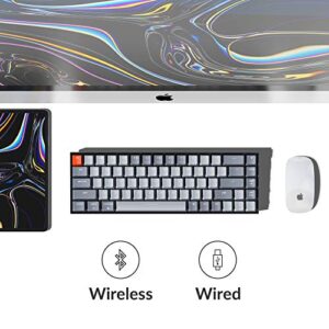 Keychron K6 Bluetooth 5.1 Wireless Mechanical Keyboard with Gateron G Pro Blue Switch/LED Backlit/Rechargeable Battery, 68 Keys Compact Keyboard Compatible with Mac Windows