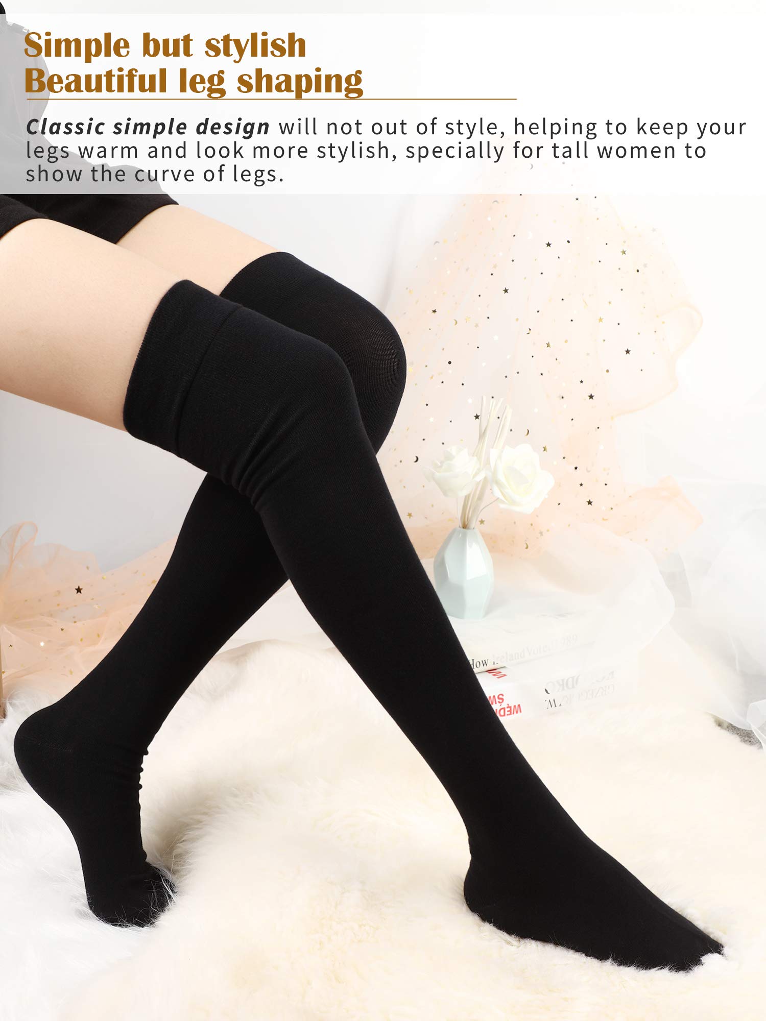 SATINIOR 1 Pair Non Slip Over Knee Socks Thigh High Socks Long Boot Stocking, 27.6 inch/ 70 cm