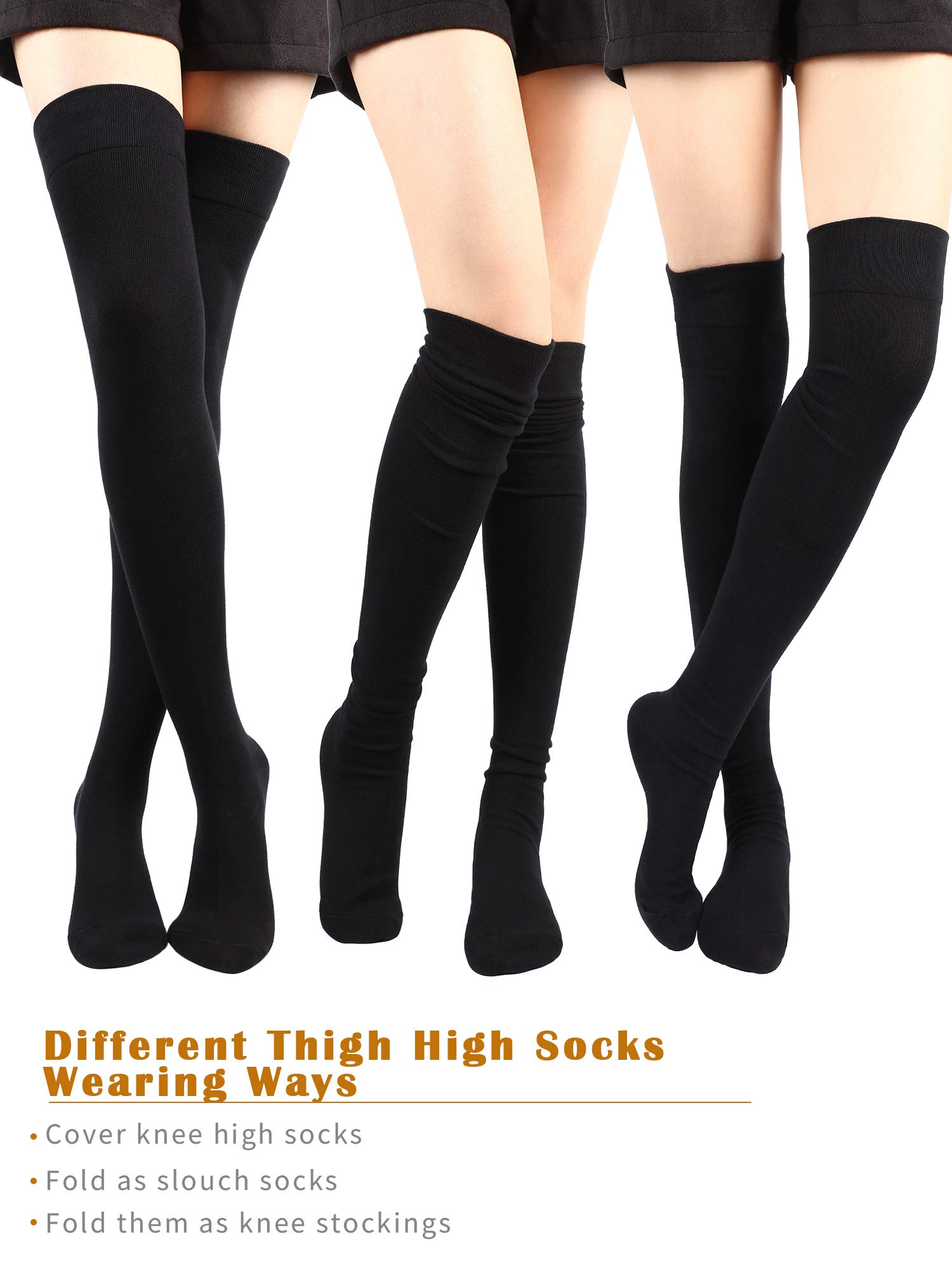 SATINIOR 1 Pair Non Slip Over Knee Socks Thigh High Socks Long Boot Stocking, 27.6 inch/ 70 cm