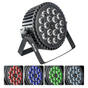 led par lights,18x12w led rgbw 4in1 par led light for stage lighting, led wash light dmx uplights dj par can lights with sound activated party lights dj disco lights for wedding lighting