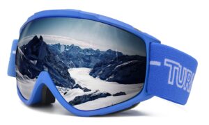 turnway otg ski/snowboard goggles - 100% uv protection, anti-scratch & anti-fog - snow goggles for men, women & youth