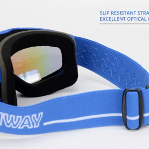 TurnWay OTG Ski/Snowboard Goggles - 100% UV Protection, Anti-Scratch & Anti-Fog - Snow Goggles for Men, Women & Youth